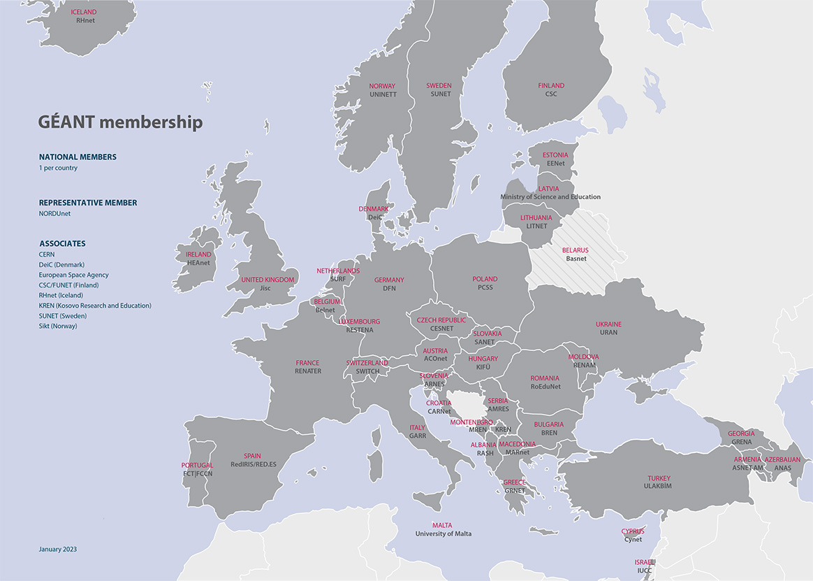 GÉANT Membership Map